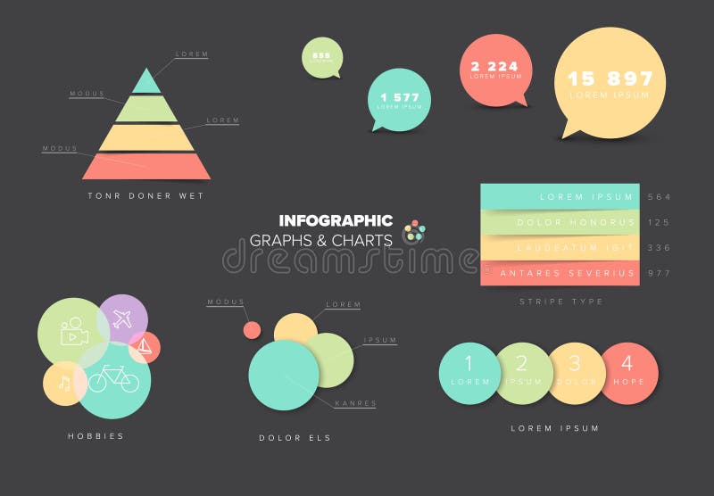 Collection of Infographic Charts Stock Vector - Illustration of chart ...