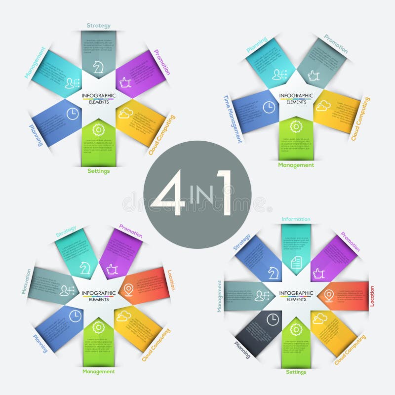 Collection of 4 Infographic Design Templates Stock Vector ...