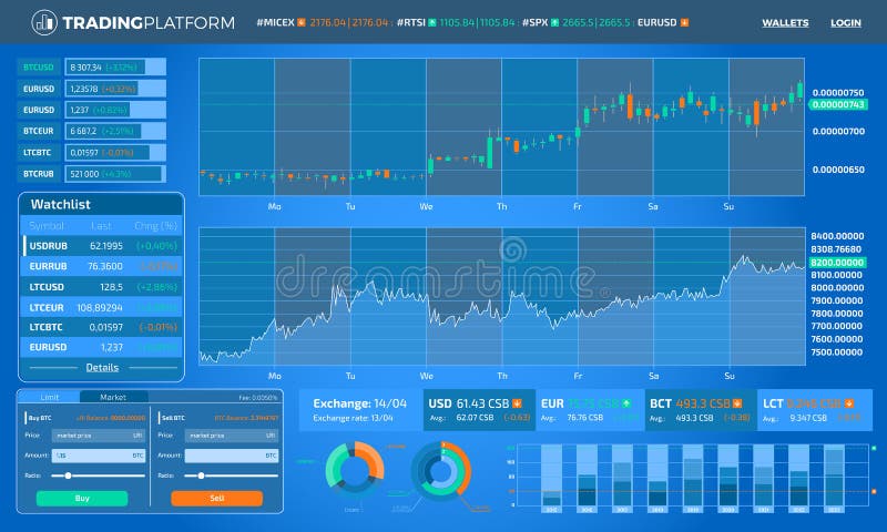 Trading Infographic Elements Stock Vector - Illustration of bitcoin ...