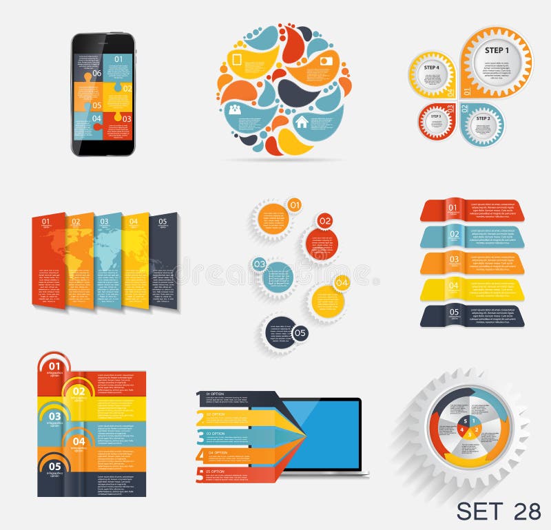 Collection of Infographic Templates for Business Vector Illustra Stock ...