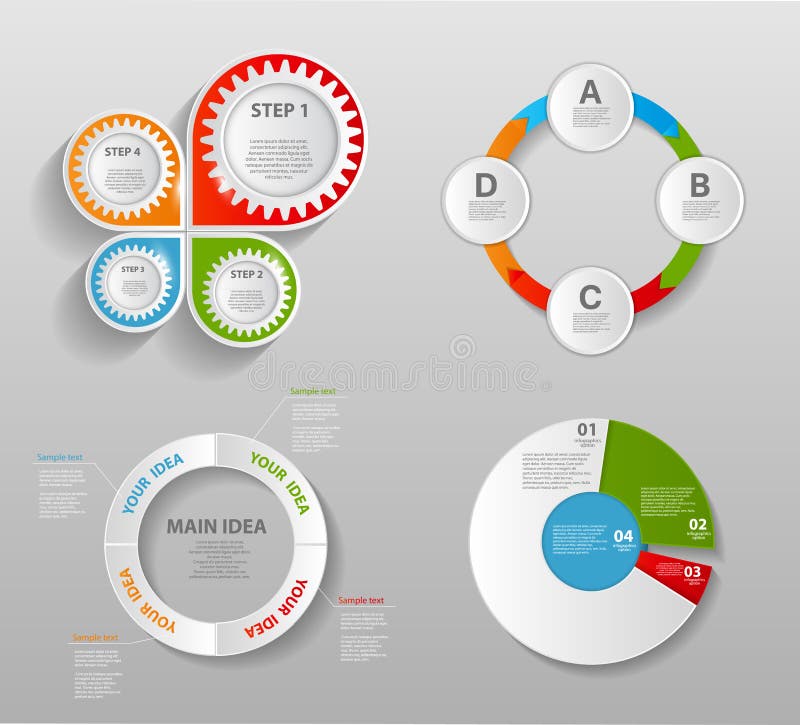 Vector Circular Chart Graph Infographic Template Background Stock ...