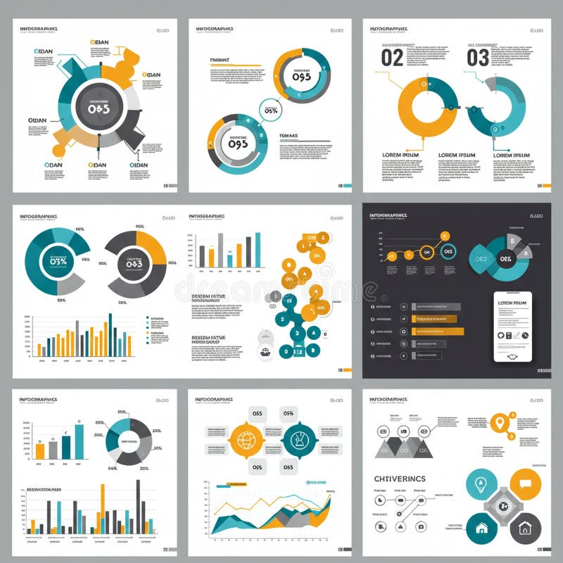 Collection of Infographic Templates Featuring Various Charts and ...
