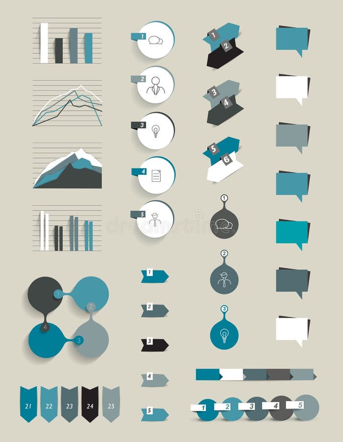 Collection of Infographics Elements. Stock Vector - Illustration of ...