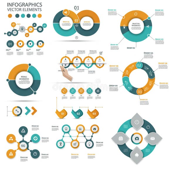 A Collection of Infographics Featuring Various Vector Elements ...