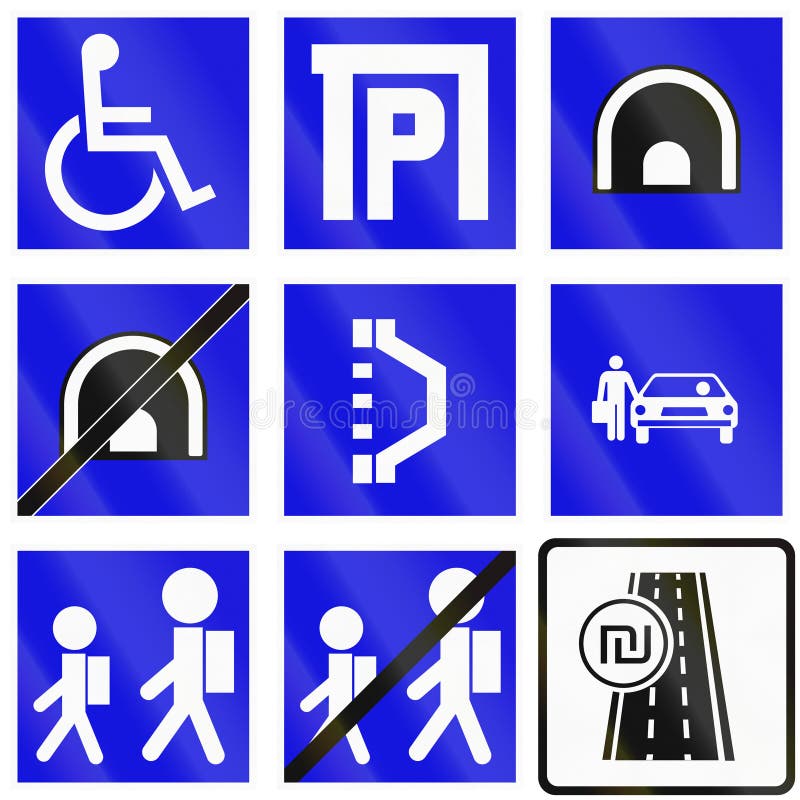 Collection of Information Signs in Israel Stock Illustration ...