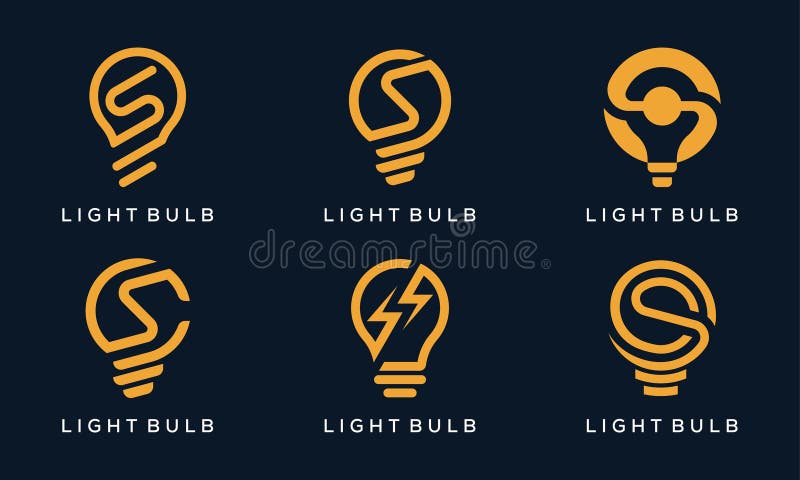 Collection of Letter S Light Bulb Logo Design Graphic Vector Stock ...