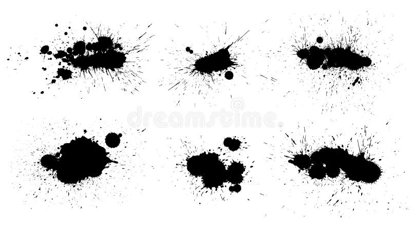 Collection of Ink Splashes Isolated on White Background Stock Vector ...