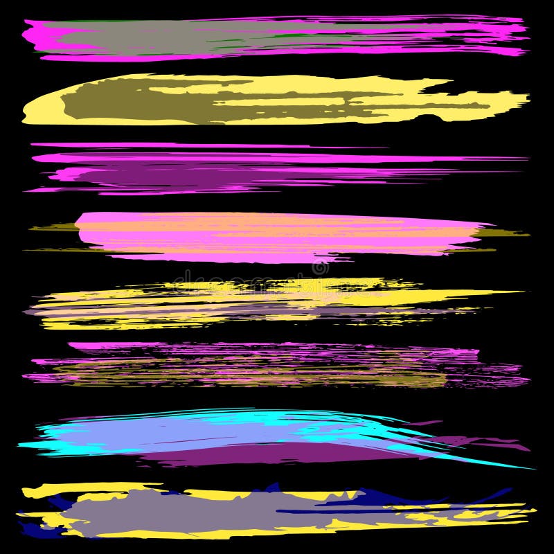A Collection of Ink Strokes for Your Design Stock Vector - Illustration ...