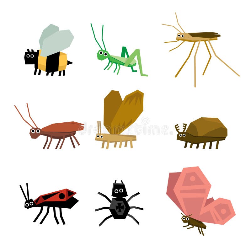 Insects in Cartoon Style, Education Cut Game for the Development of ...