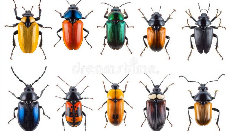 Of a Collection of Insects Isolated on White with White Highlights ...