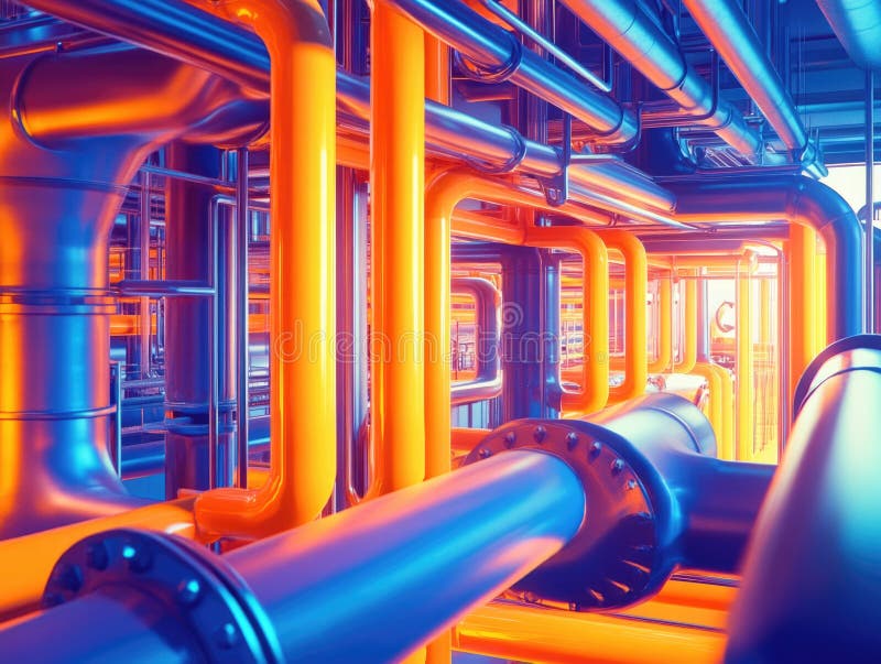 Connected Pipe Junction stock photo. Image of utility - 378739390