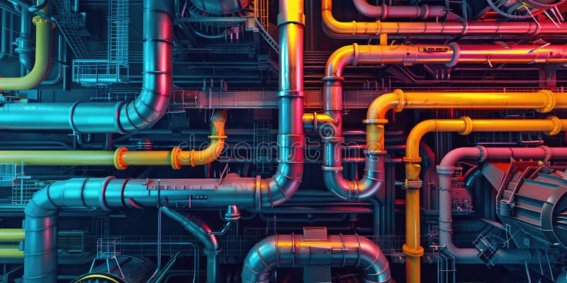 A Collection of Interconnected Pipes Forming a Structure Stock Image ...