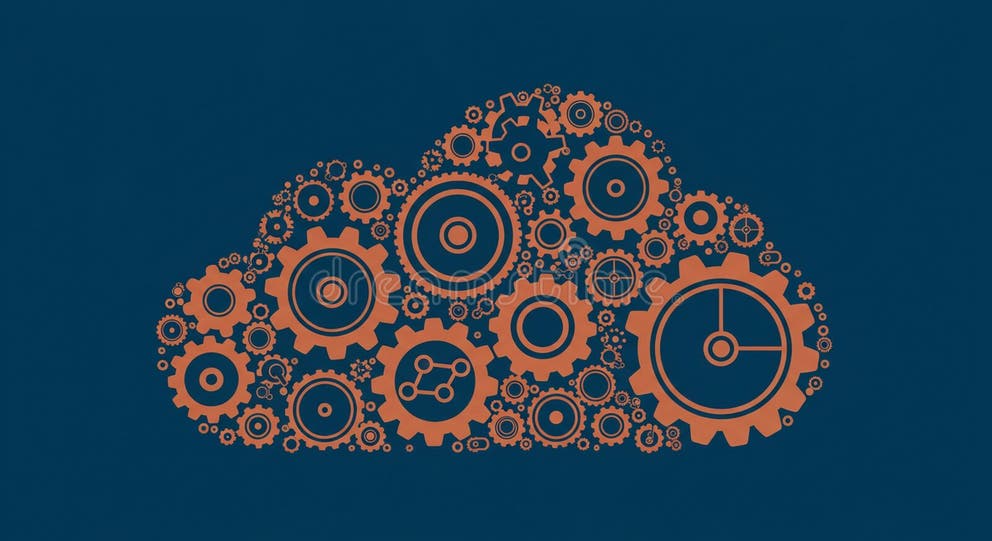 A Collection of Interlocking Gears and Cogs Forms the Shape of a Cloud ...