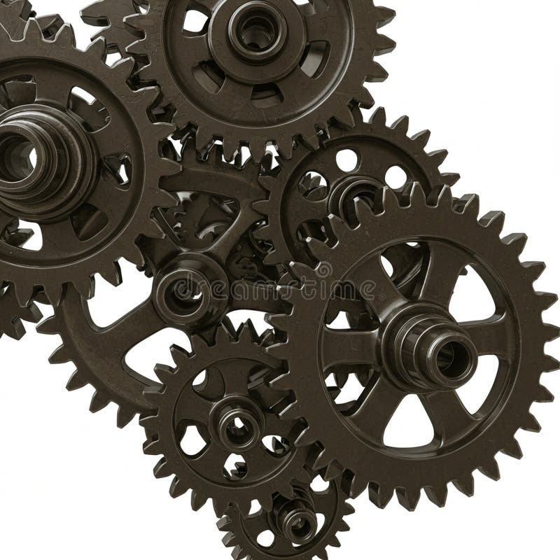 A Collection of Interlocking Gears with Various Sizes and Teeth ...