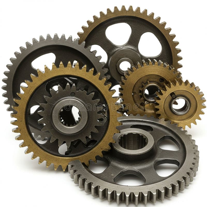 A Collection of Interlocking Metal Gears in Various Sizes and Materials ...