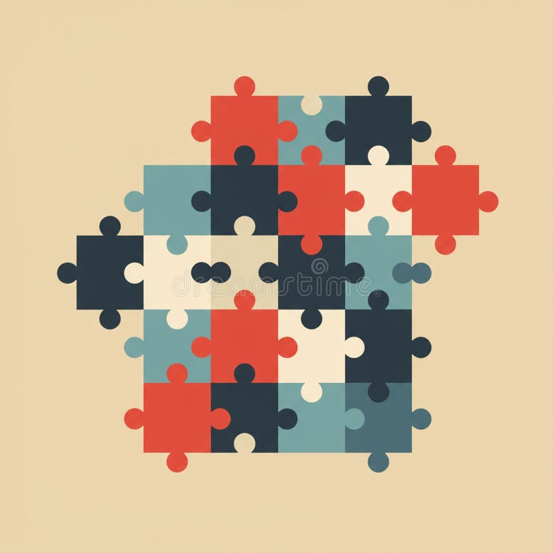 A Collection of Interlocking Puzzle Pieces in a Random Arrangement ...