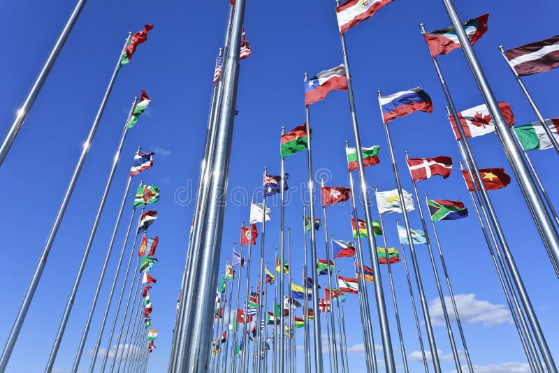 Collection of International Flags Stock Photo - Image of multinational ...