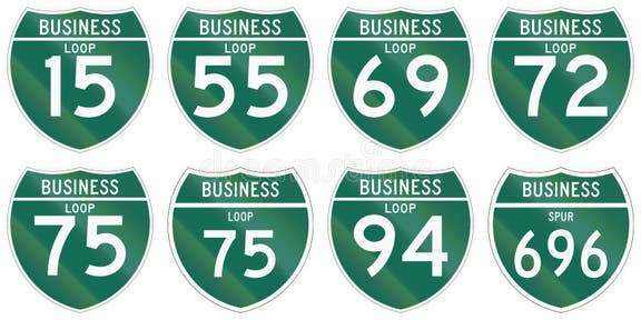 Collection of Interstate Business Loop and Business Spur Shields Used ...