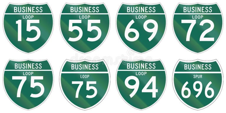 Collection of Interstate Business Loop and Business Spur Shields Used ...