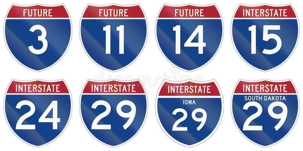 Collection of Interstate Highway Shields Used in the US Stock ...