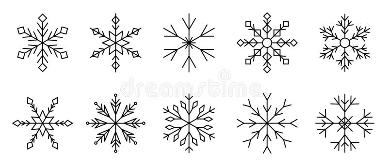 Collection of Intricate Snowflake Vector Designs Stock Vector ...