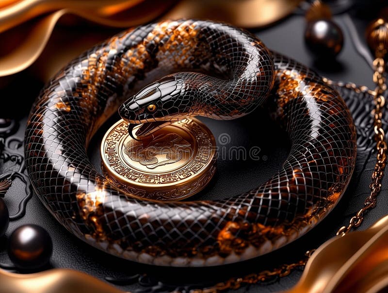 Chinese Zodiac Snake-Themed Vector Art Collection Stock Illustration ...