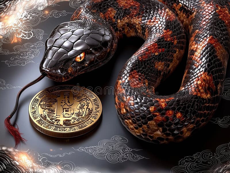 Chinese Zodiac Snake-Themed Vector Art Collection Stock Illustration ...