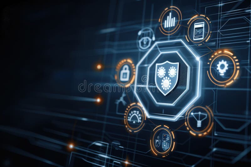 Creative ERP Icons and Symbols Set Against a Clean Solid Background ...