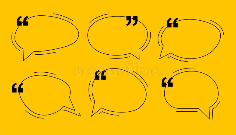 Collection of Inverted Comma Frame Icon Template for Web Speech Stock ...