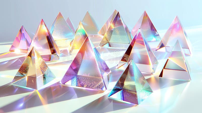 Crystal Pyramids in Soft Light Stock Illustration - Illustration of ...