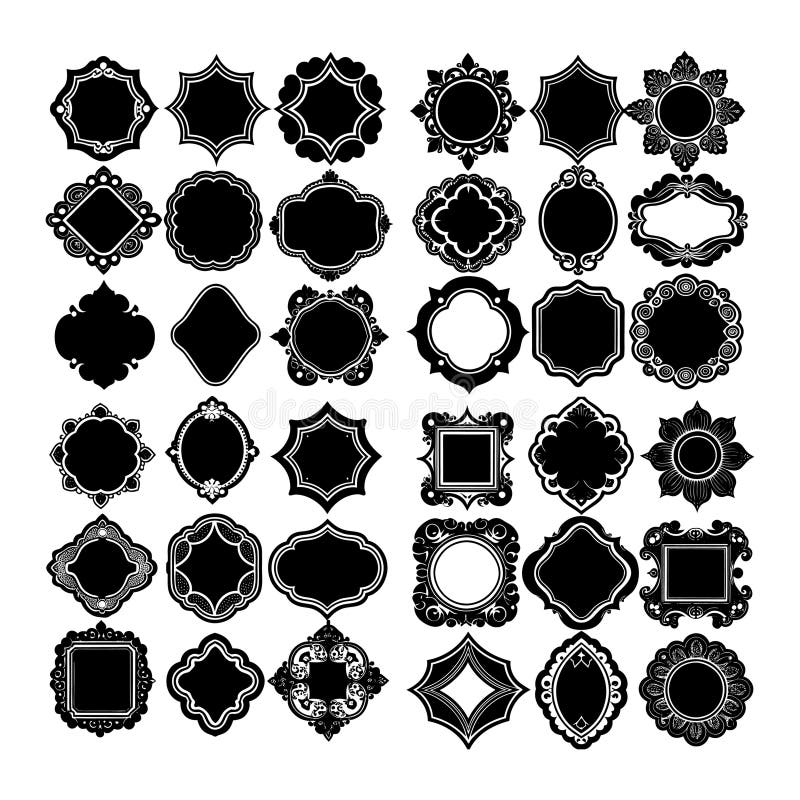 Islamic Decorative Shapes Baroque Frame Vector Art Stock Illustration ...