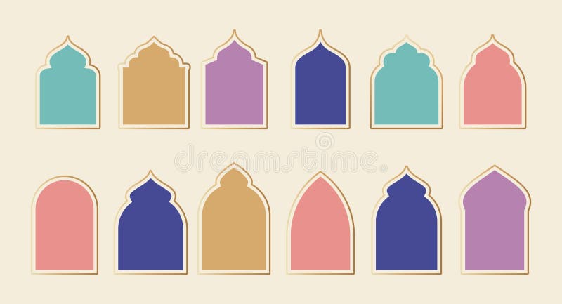 Collection of Islamic Windows, Mosque Doors, Frames and Arches. Arabic ...