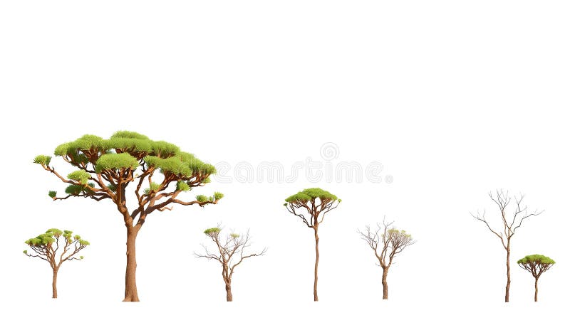 Collection of Isolated African Acacia Tree. Alone Tree Stock ...