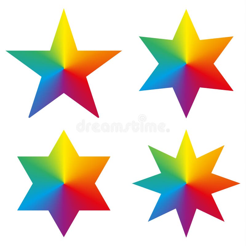 Stars in rainbow colors stock illustration. Illustration of festive ...