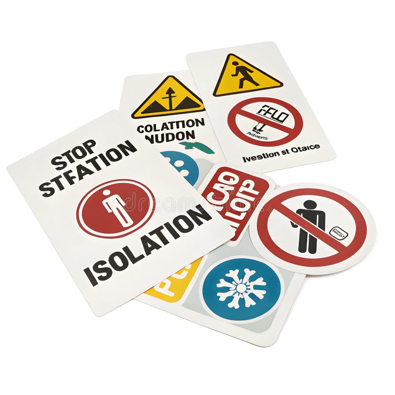 Collection of Isolation Stickers Isolated on White Background Stock ...