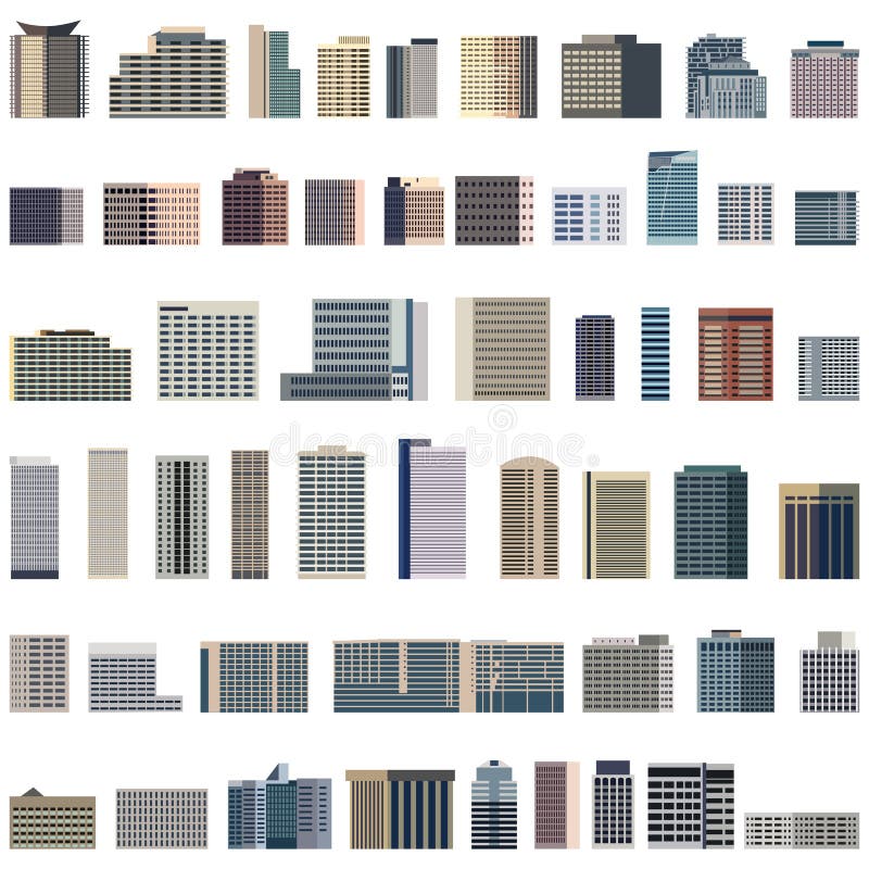Collection of Isolated Vector Buildings Illustration Stock Vector ...