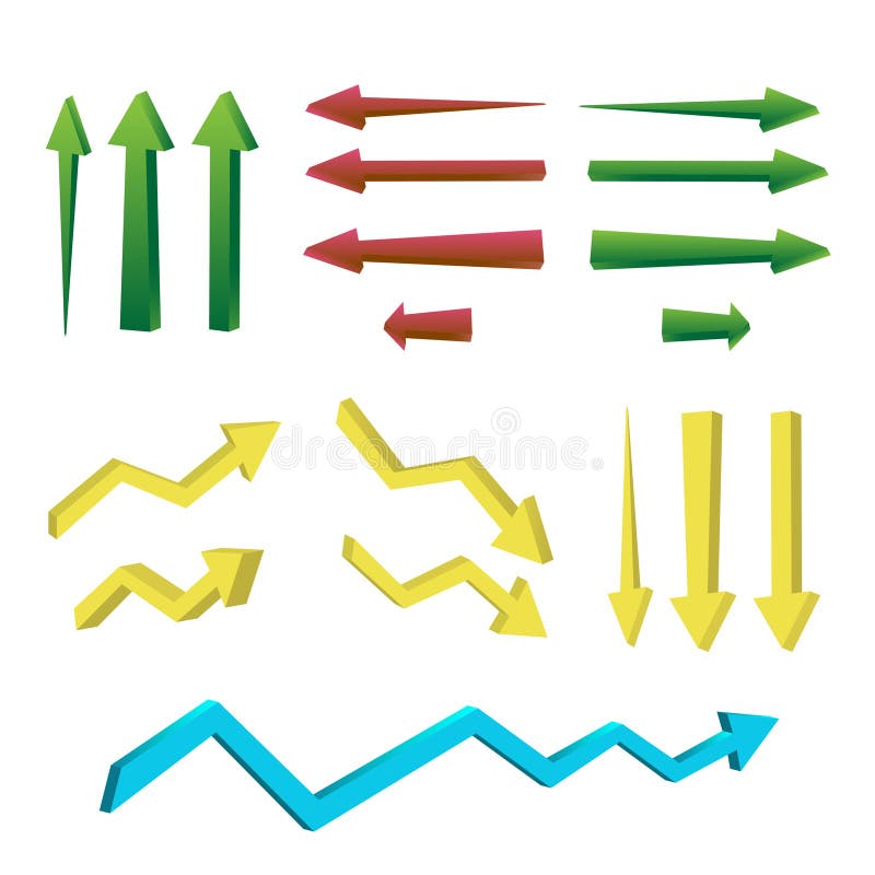 Collection Isometric Arrows 3d Icon Stock Vector - Illustration of ...