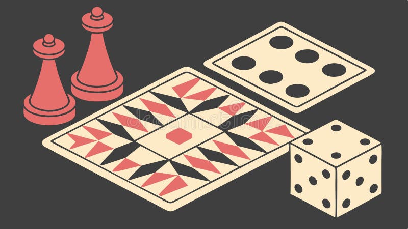 A Collection of Isometric Board Game Elements, Including Dice and Chess ...