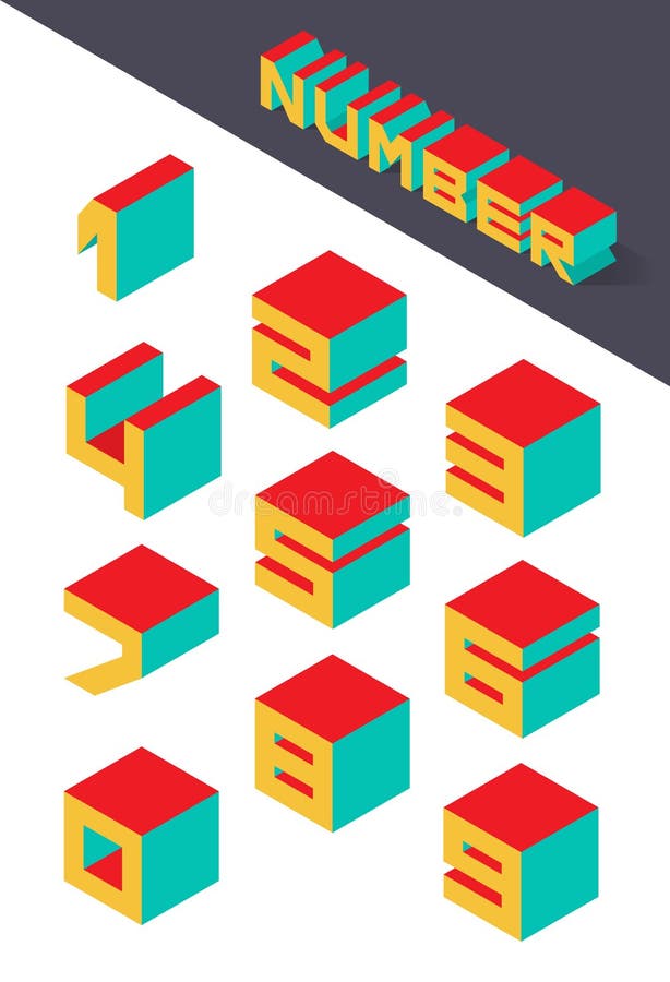 Collection of the Isometric Numbers Stock Illustration - Illustration ...