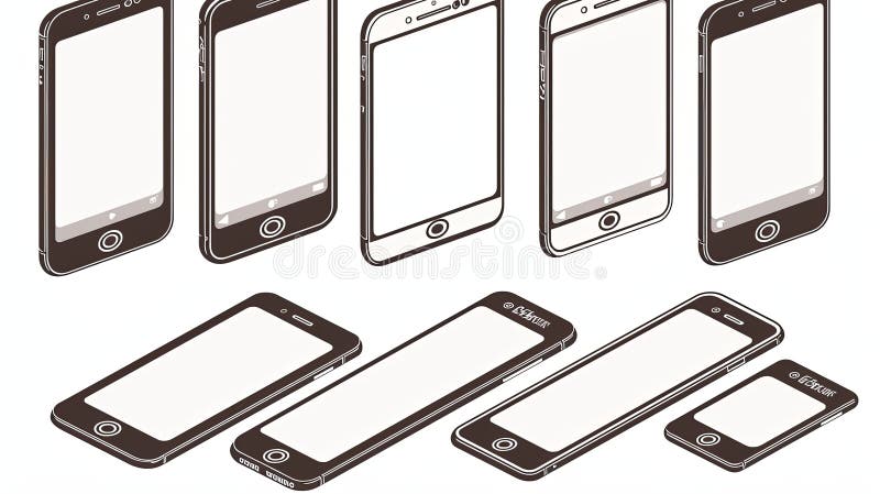 Collection of Isometric Smartphone Illustrations for Design and ...