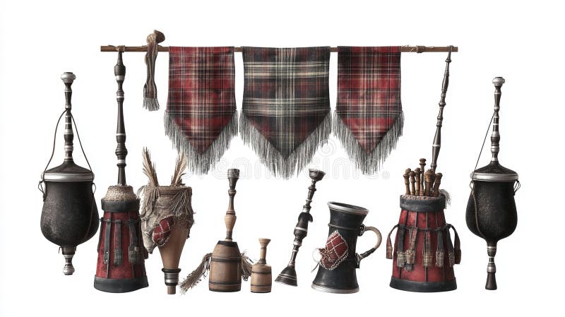 A Collection of Items with a Red and White Plaid Pattern Stock ...