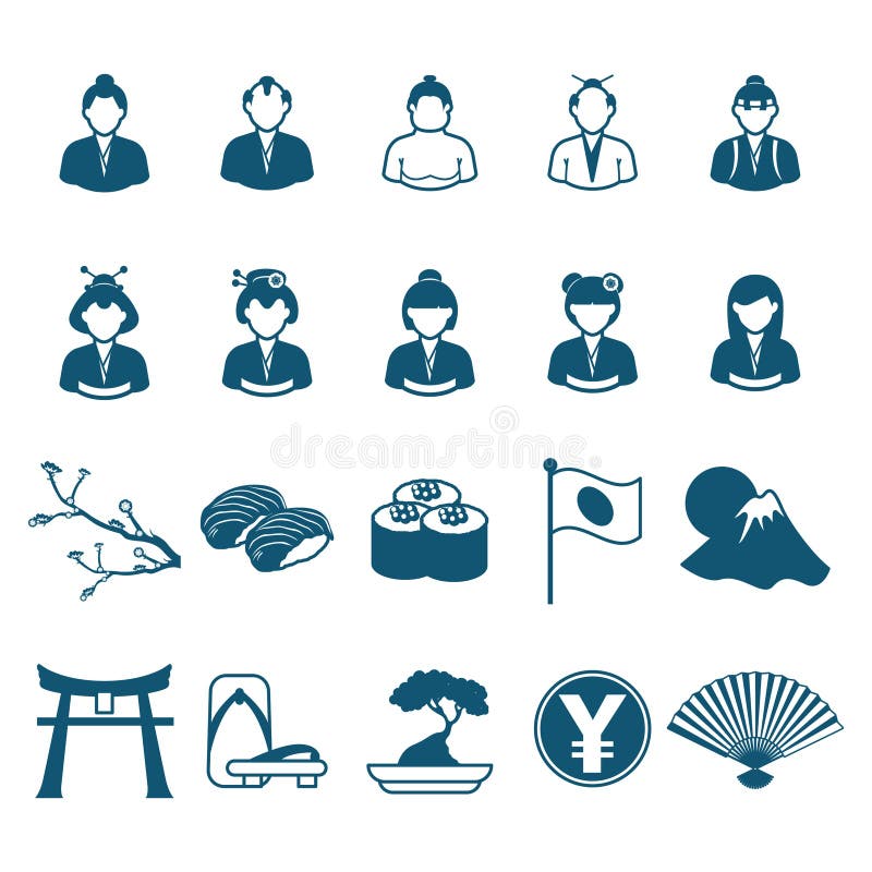 A Collection of Japanese Icons Illustration. Stock Vector ...