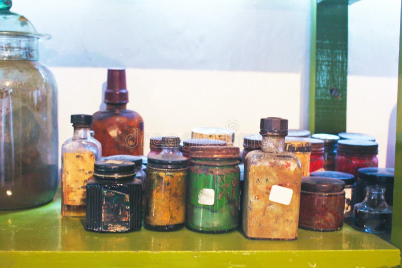 Collection of Many Color Jars Stock Image - Image of white, collection ...