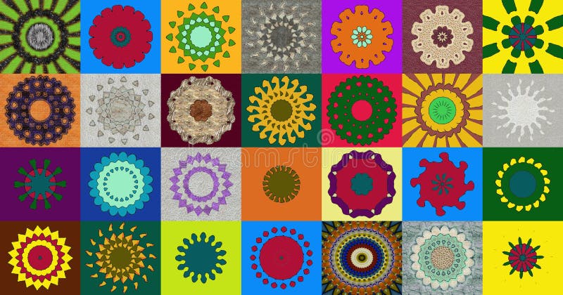 Collection of Kaleidoscopic Designs Stock Illustration - Illustration ...