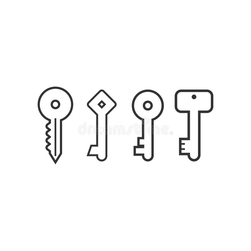 Collection of Keys Logo Icon Graphic Design Template Stock Vector ...