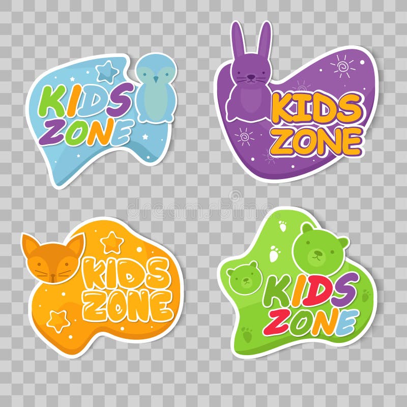 Collection of Kids Zone Design Stock Vector - Illustration of graphic ...