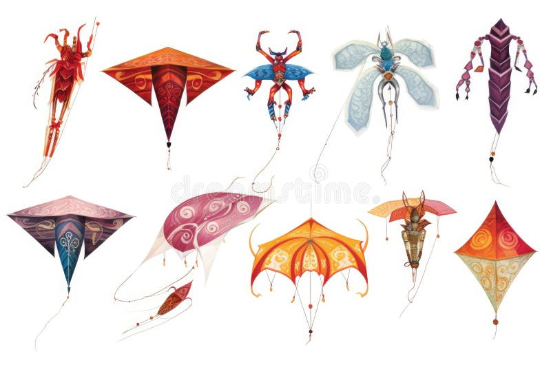 Collection of Kites from Different Cultures and Traditions Stock ...