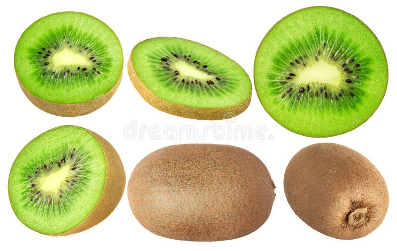 Collection of Kiwi Fruit. Half, Slice, Whole. Stock Image - Image of ...