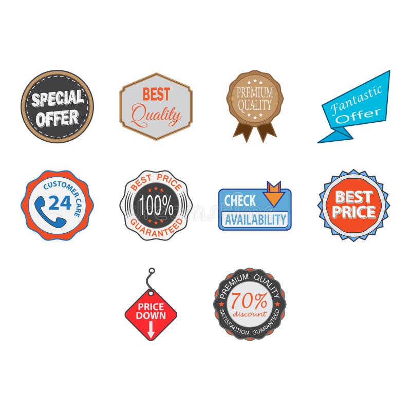 Label icon set stock vector. Illustration of vector - 258768796