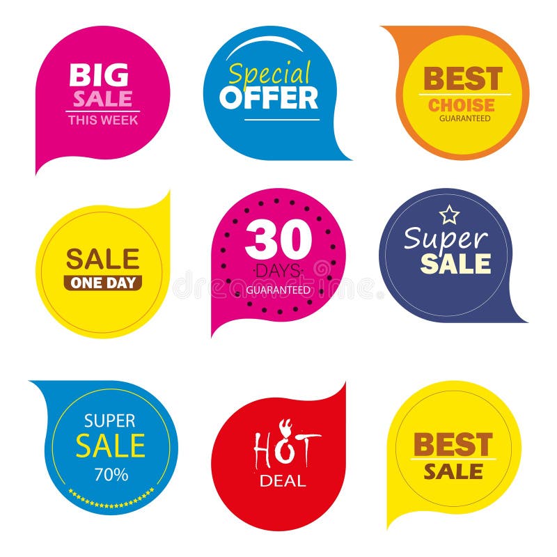 Collection of Labels and Badges for Sales and Promotions Stock Vector ...
